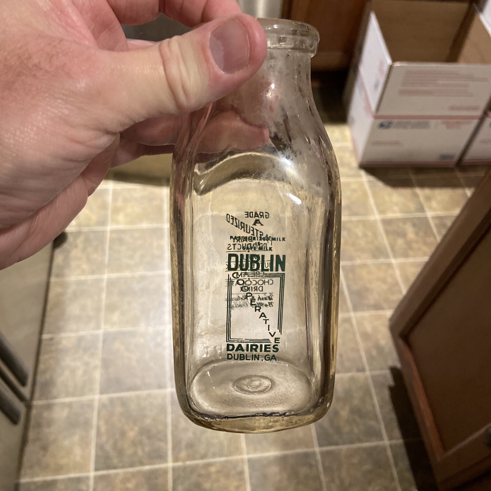 Dublin Cooperative Dairies ACL 1/3 Quart Milk Bottle Dublin Georgia GA ...