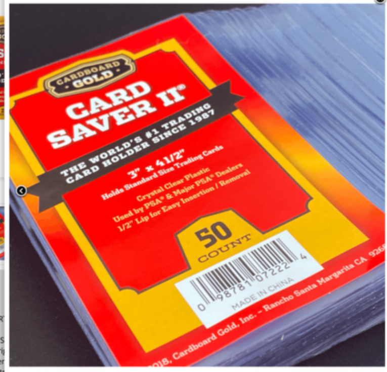 100 Ct Card Saver 2 Cardboard Gold Plus 100 BCW Sleeves PSA Big ...