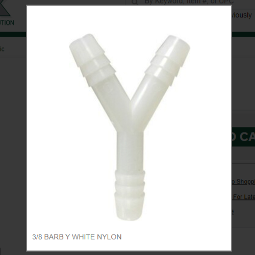 3/8 BARB Y WHITE NYLON # 33301W | eBay