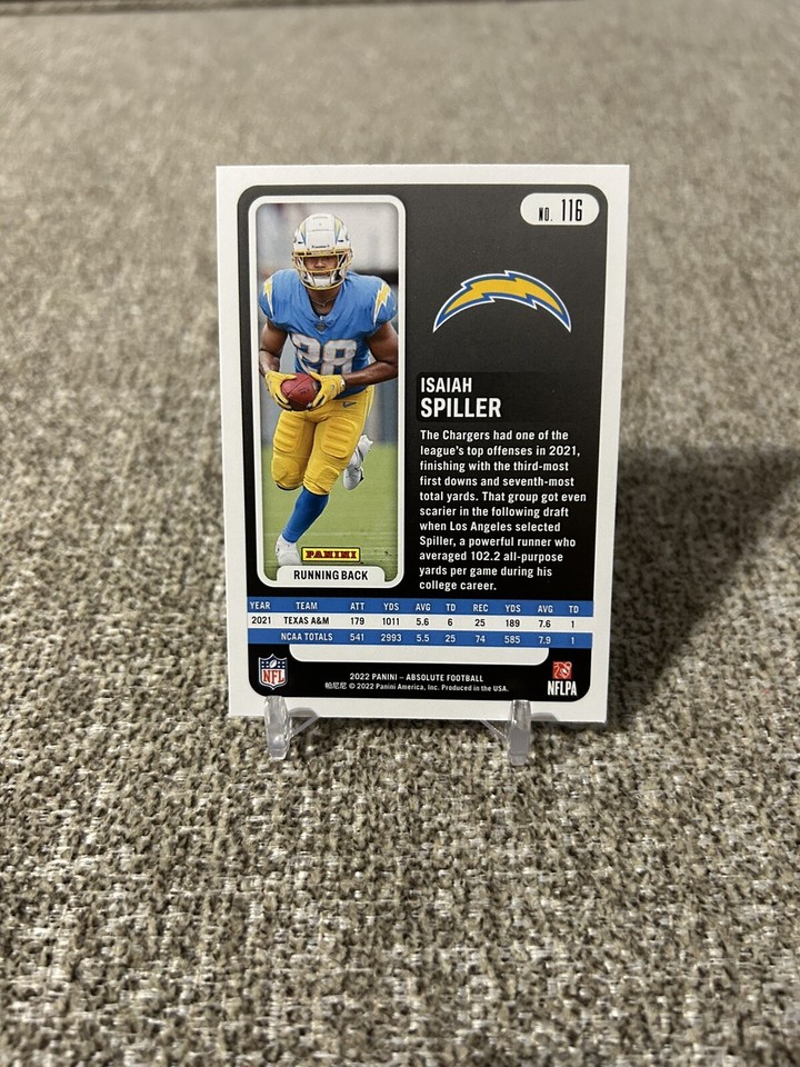 2022 Panini Absolute Football #16 Isaiah Spiller ROOKIE CARD RC | eBay