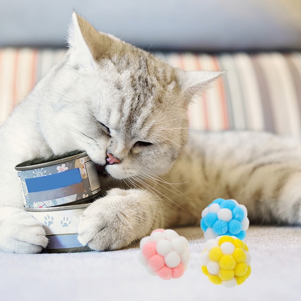 Plush Cat Toys with Bell 3Pcs Kitten Chew Indoor Pet Play | eBay UK