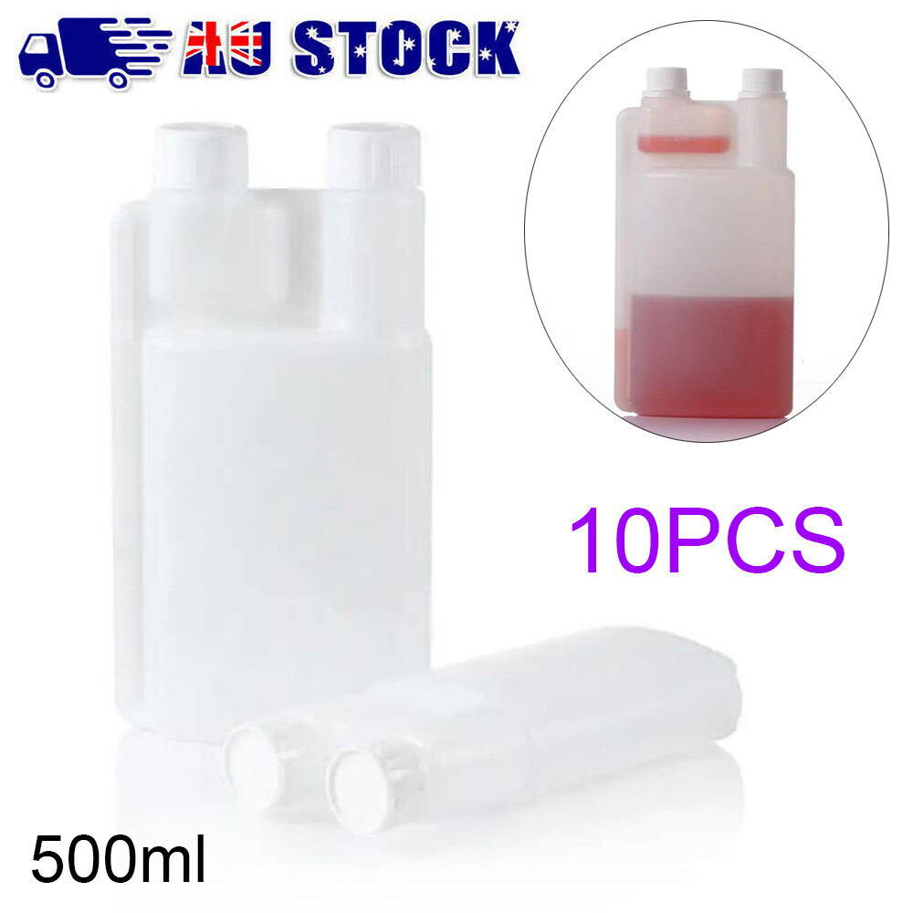 AU 10pcs 500ml Twin Neck Squeeze Chamber Standard Bottle Chemical ...