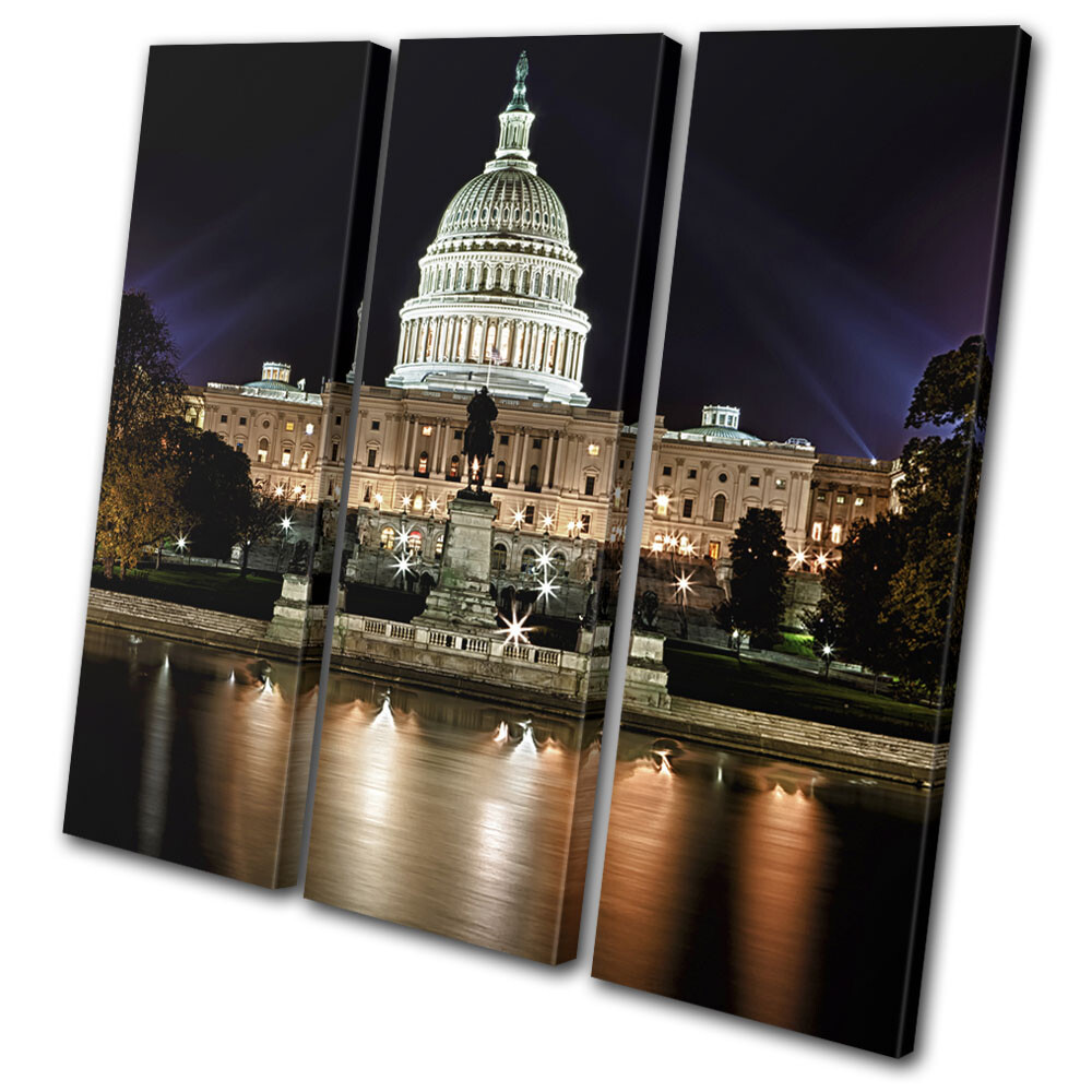 Capitol Building Washington DC Landmarks TREBLE CANVAS WALL ART Picture ...