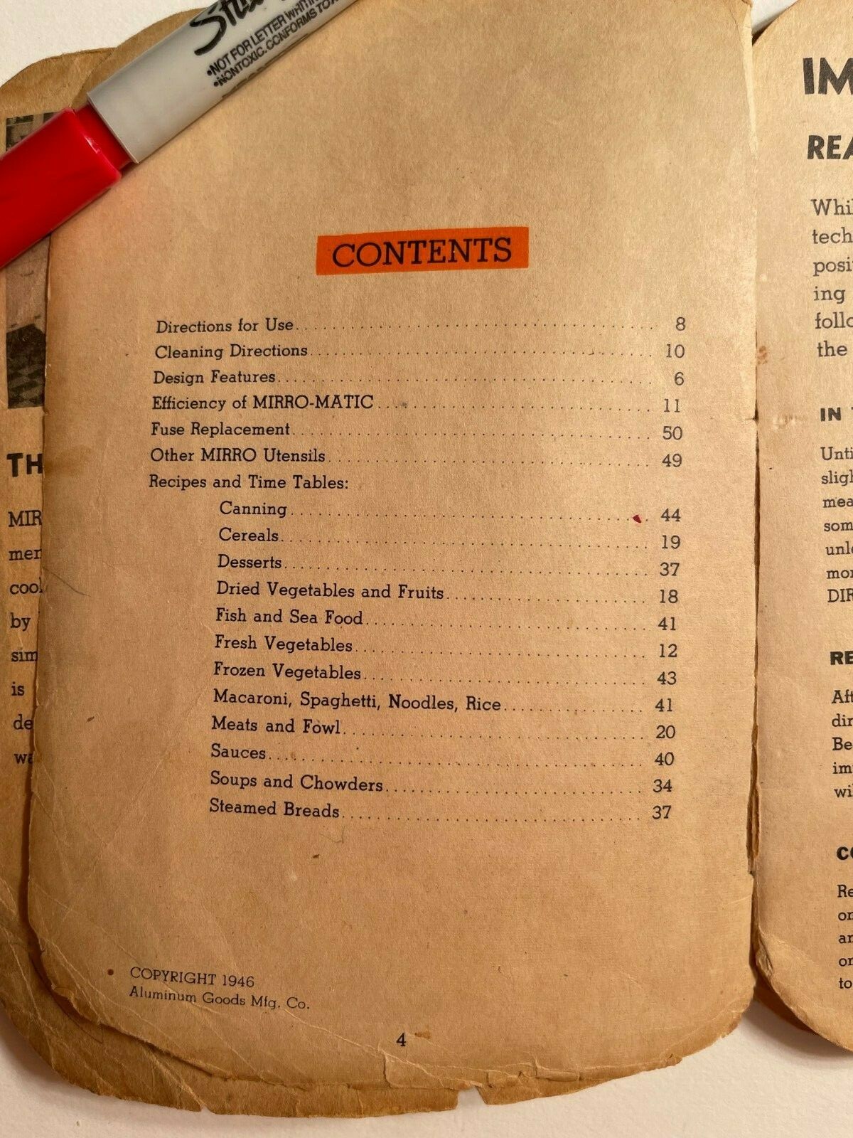 MIRRO-MATIC Pressure Pan Booklet Instructions Recipes, Vintage 1946 ...