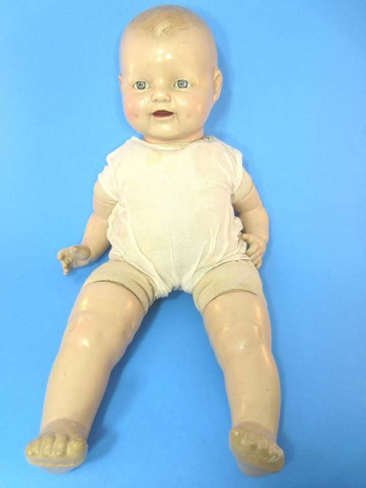 *EIH Horsman Baby Dimples 17" 1930 Adorable Doll w/ Antique Clothes ...