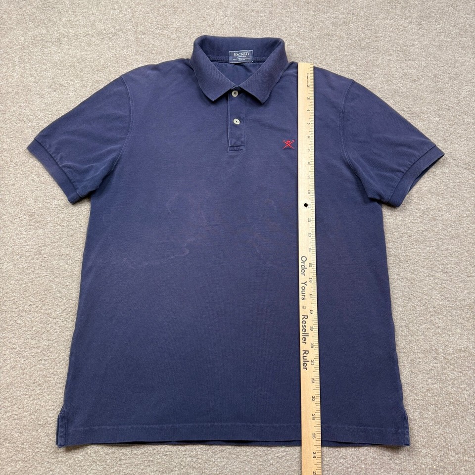 Hackett Mayfair Mens Polo Shirt Blue M Short Sleeve Collared Golf ...