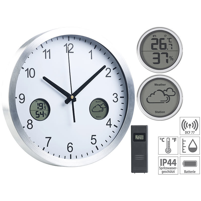 Wanduhr Mit Wetterstation