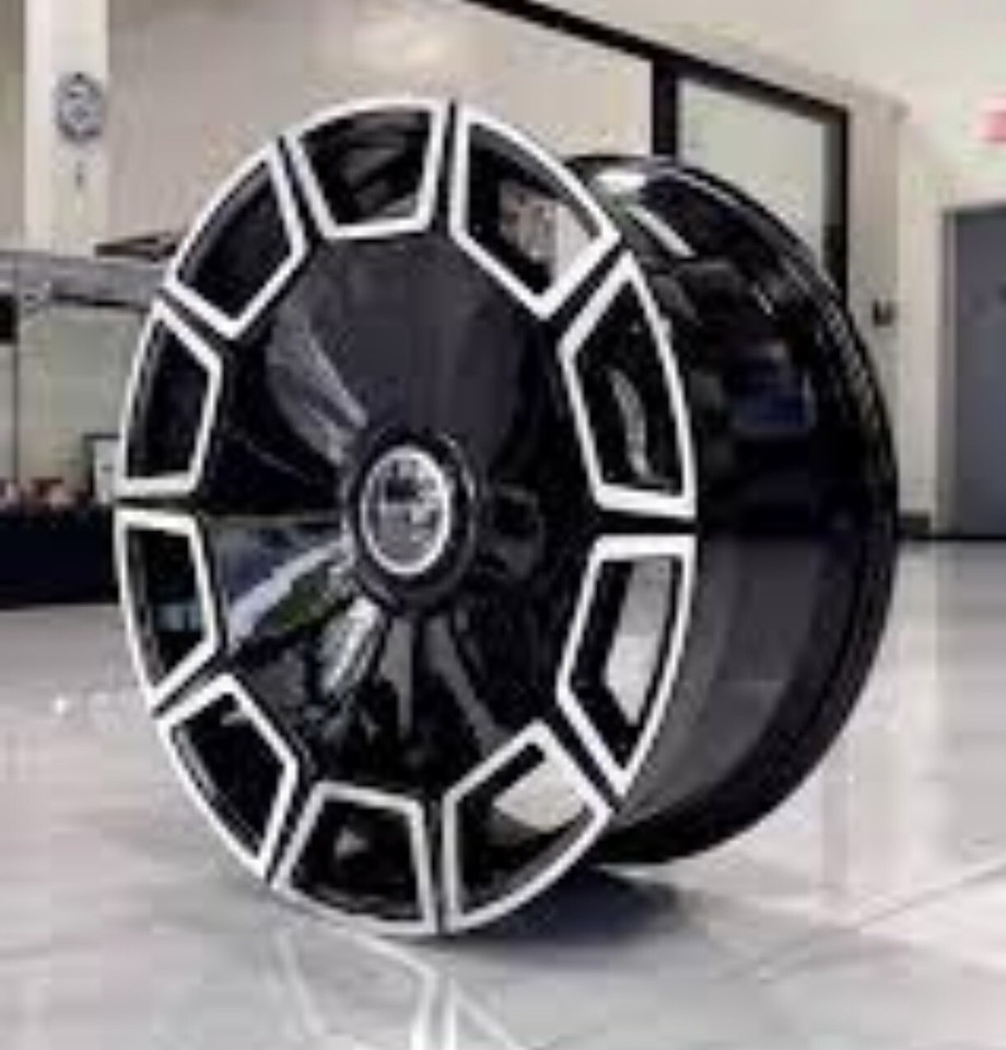 22'' Giovanna Sicily Black Machine Wheels Tires S580 S63 GLE X5 740i ...