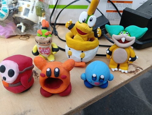 Super Mario Bros Handmade Clay Figure Lot Of 6 | eBay