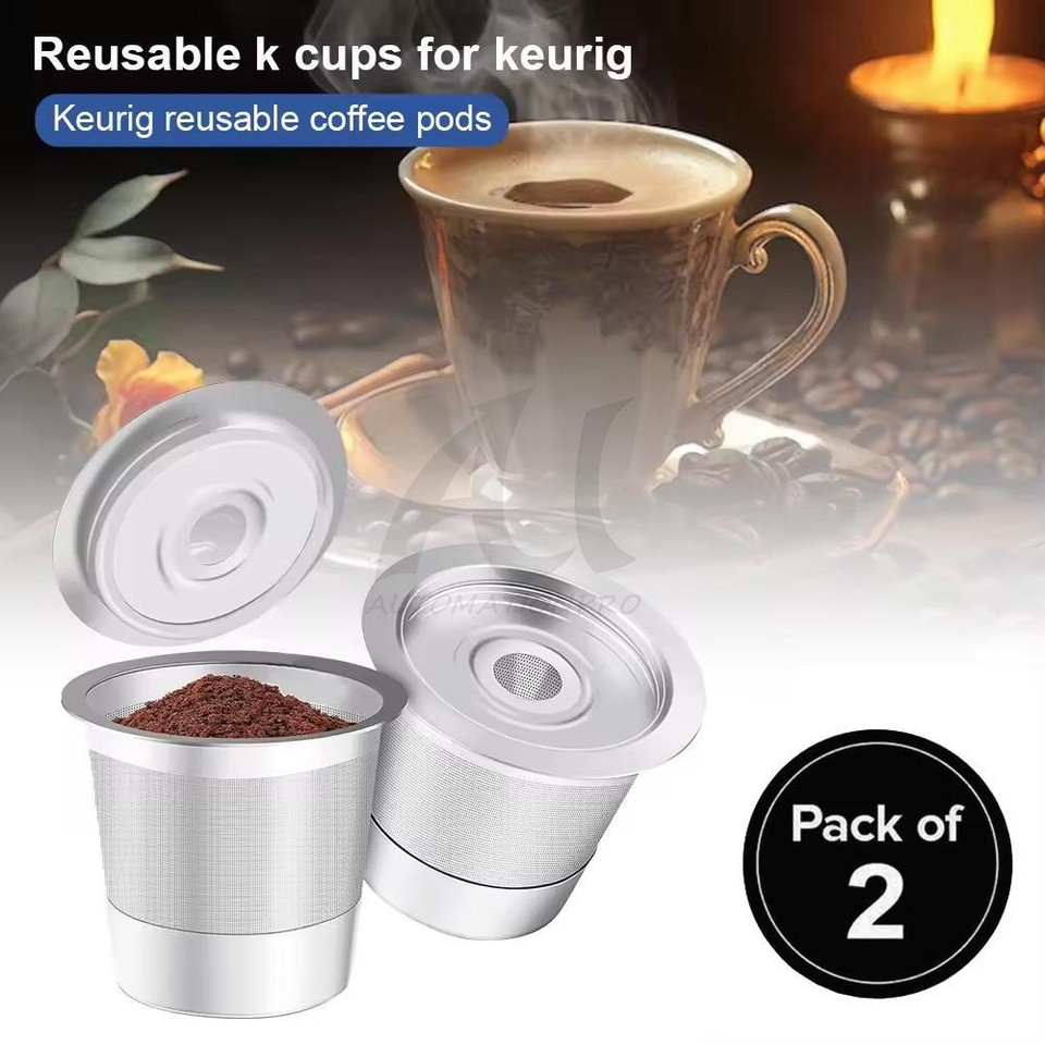 2-Pack Stainless Steel Reusable K-Cup Pods for Keurig - Refillable | eBay