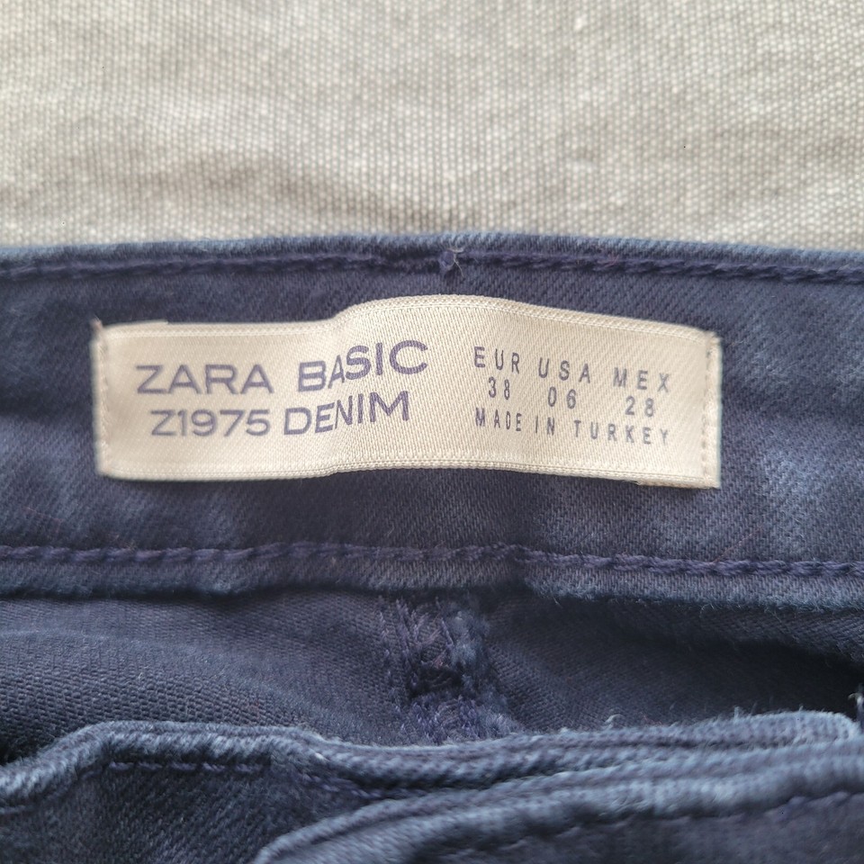 Zara Basic Z1975 Skinny Jeans Red White Stripped Women’s Size 6 Navy Blue | eBay