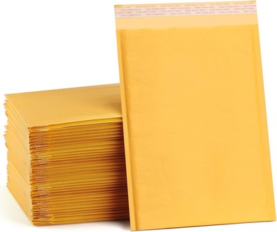 5-1000 Pack of Kraft Paper Mail Padded Envelopes Self Seal. Opaque ...