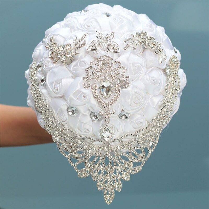 Diamante De Flores Kit 4 Buquê De Rosas Diamante Flores Artificial
