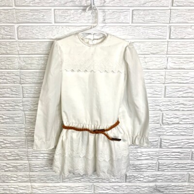 Vintage Harold Wold Girls White Embroidered Tunic Girls Size 6 ...