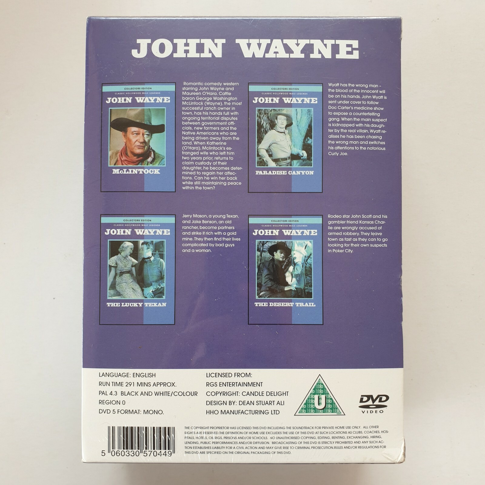 John Wayne Vol 1 Collector's Edition DVD Box-Set (Region Free) 4x ...