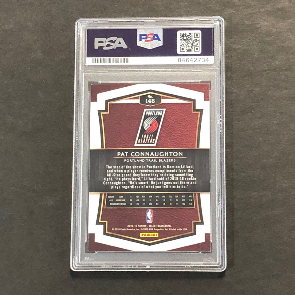 2015-16 Panini Select #148 Pat Connaughton Signed Rookie Card AUTO PSA ...