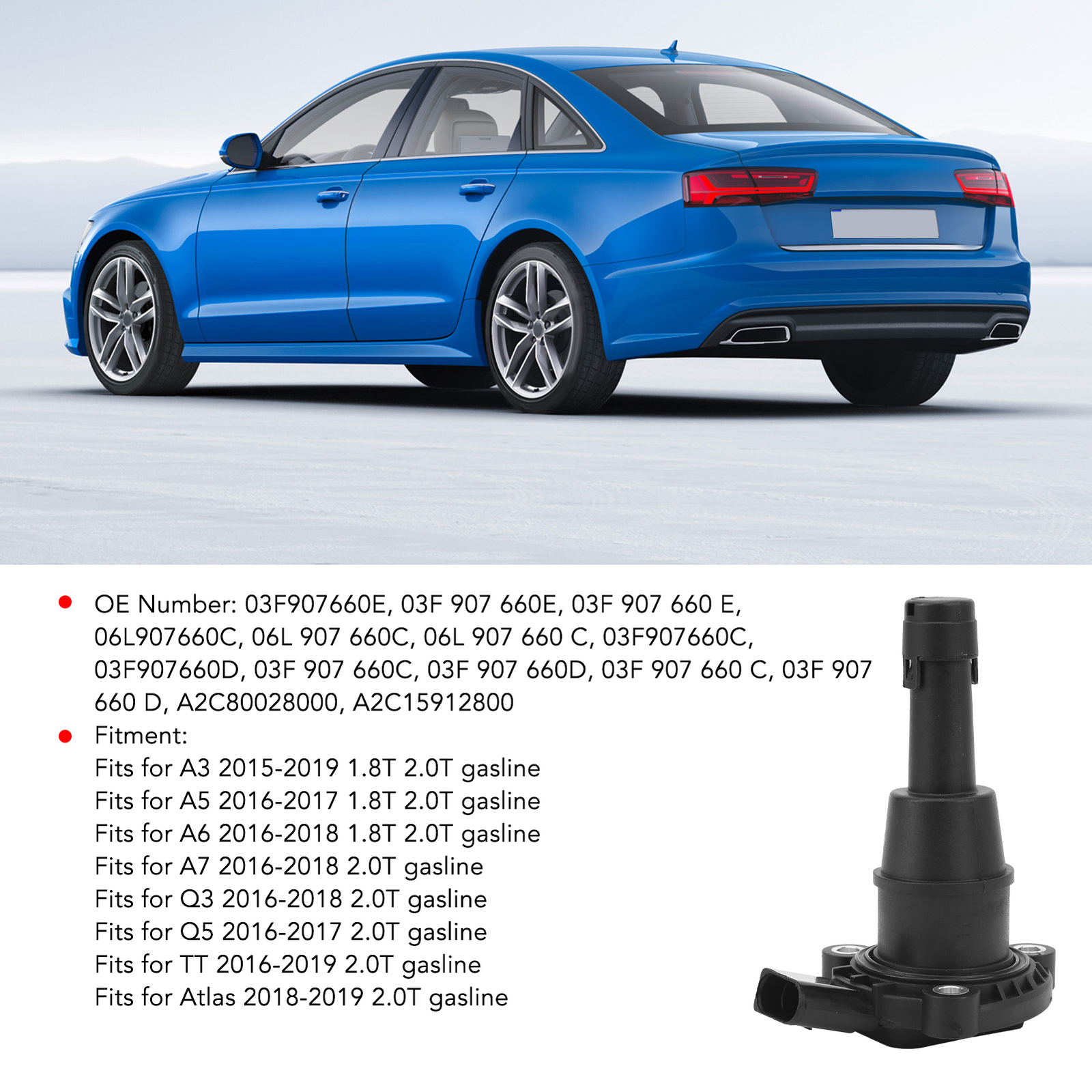 Engine Oil Level Sensor 03F907660E High Accuracy Sensor For A3 A5 A6 A7 ...