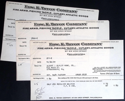 Lot of 3 Edward K Tryon Company 1924 Sporting Goods Invoice Ephemera | eBay