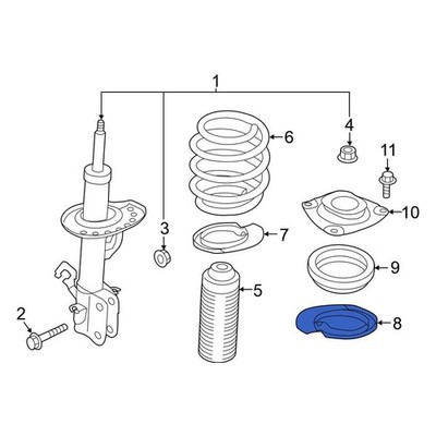 For Nissan LEAF 2021-2025 Nissan 540344MA0A Front Upper Coil Spring ...