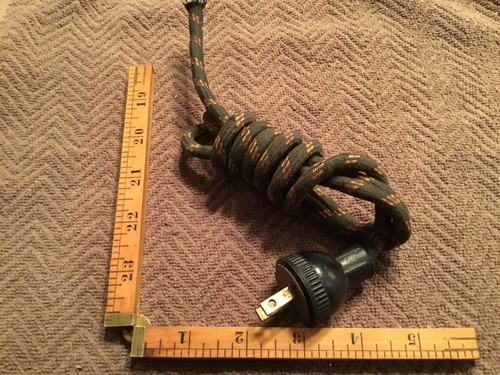 VINTAGE Power Cord Fabric Braided With Rubber Eagle 2 Prong Plug | eBay