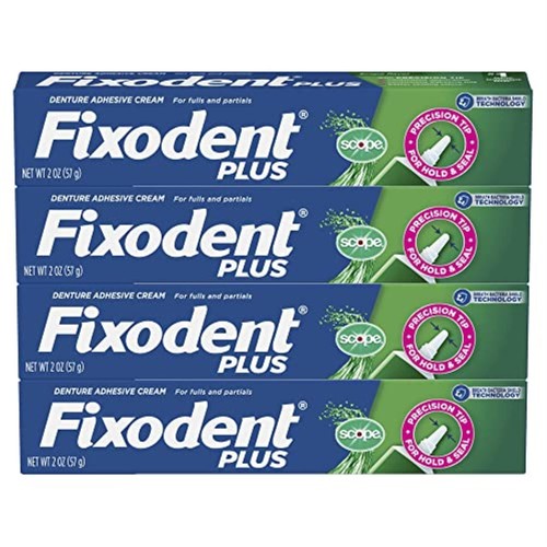 Fixodent Control Denture Adhesive Cream Plus Scope Flavor 2 Oz Pack of ...