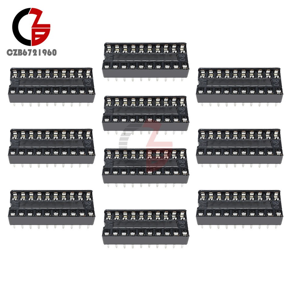 20PCS 20-Pins DIP IC Socket Adaptor Solder Type Dual Wipe Contact Pitch ...