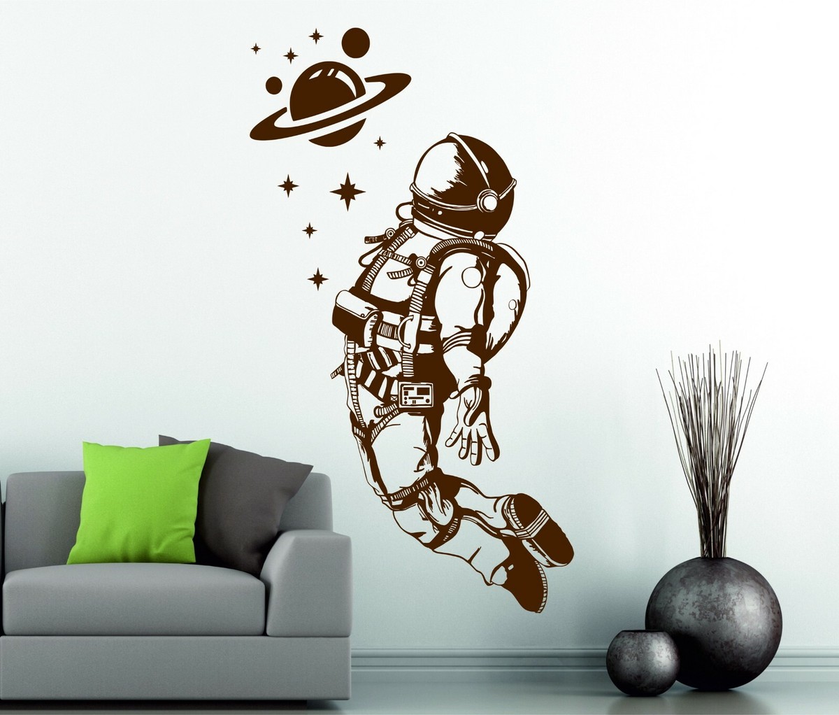 Astronaut Wall Decals Vinyl Wall Decal Astronaut Spaceman Space Suit