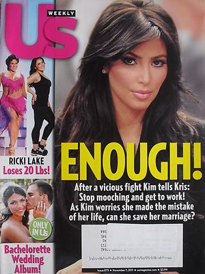 KIM KARDASHIAN Nov 7, 2011 US Magazine RICKKI LAKE / BLAKE LIVELY ...