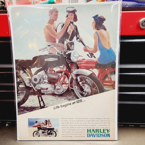 Vintage Drag Racing Magazine Cut Out. Harley Davidson. "Life Begins At ...
