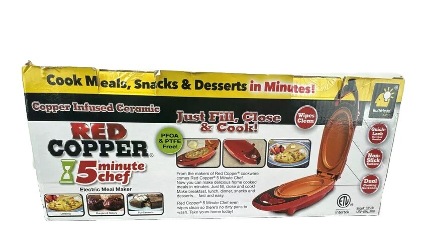New~Copper Red 5 Minute Chef Cathy Mitchell Electric Meal Maker Model ...