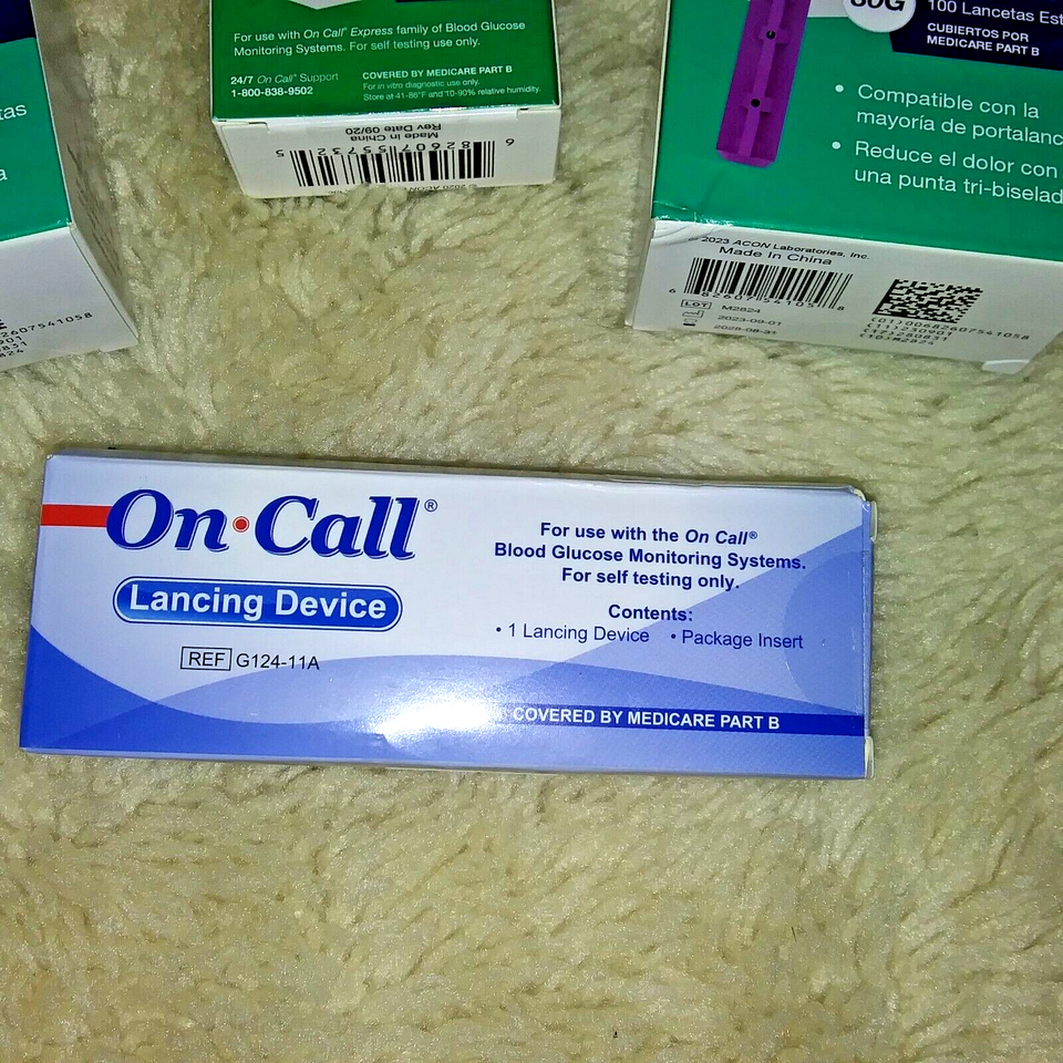 On Call 400 Sterile Lancets one Auto Lancing Device & 3 Control ...