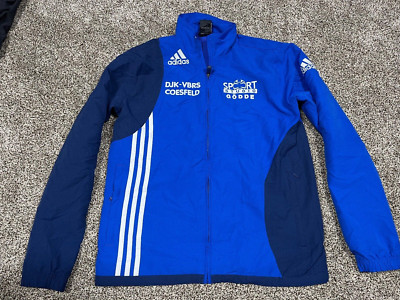 ADIDAS JACKET MENS SIZE LARGE FULL ZIP EUROPEAN SOCCER WARM UP BLUE ...