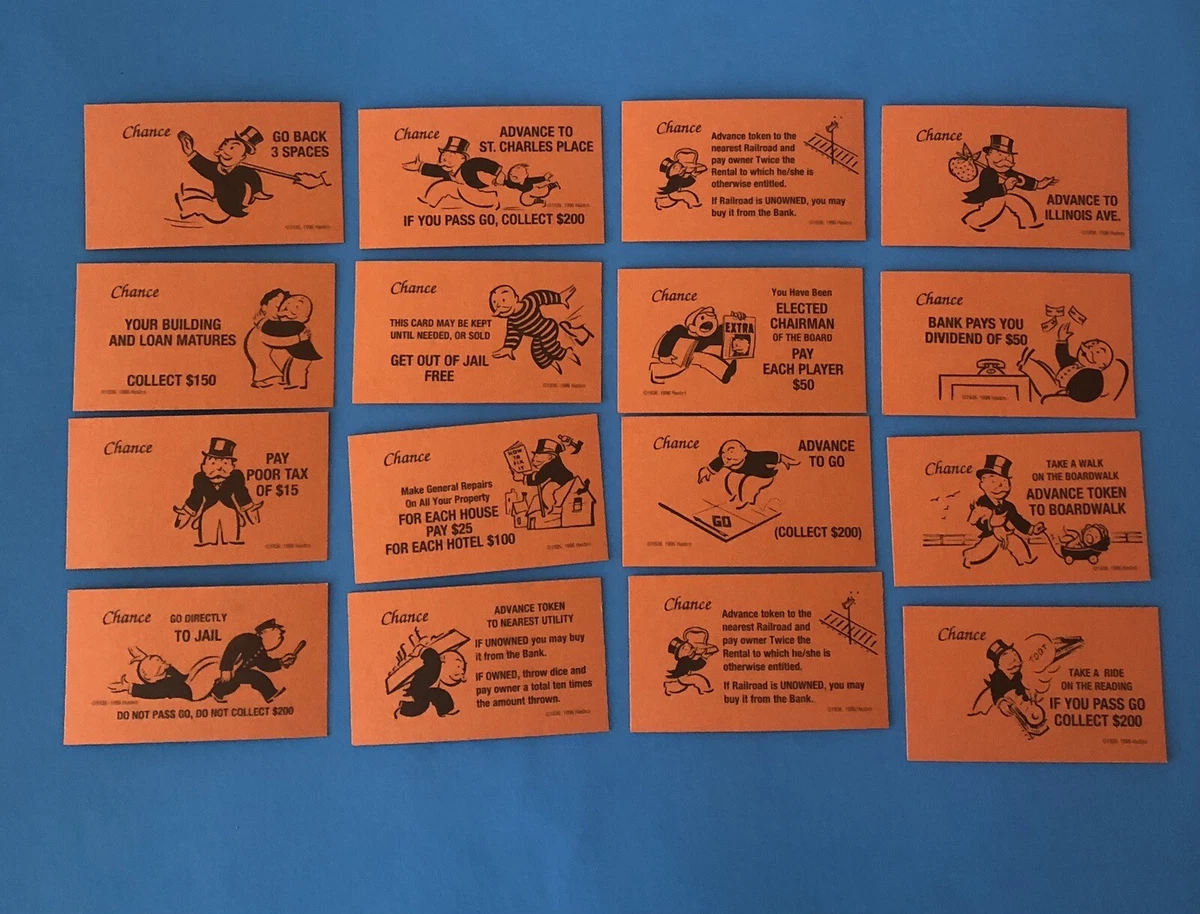 Monopoly Chance Cards List