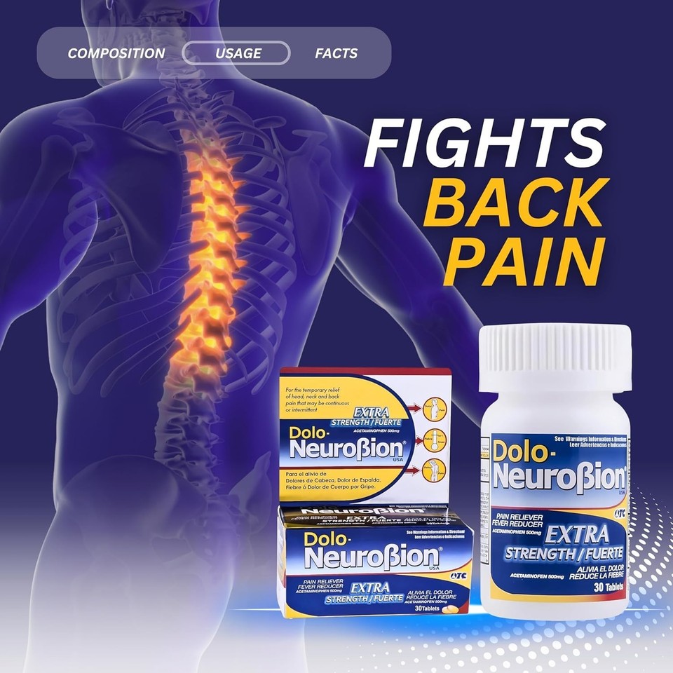 Dolo Neurobion 30 Tablets - Pain Reliever, Fever Reducer, Extra ...