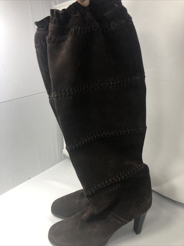Coach Jae Boots Womens Italy Brown Suede Leather Knee High Slouchy Sz 9 | eBay