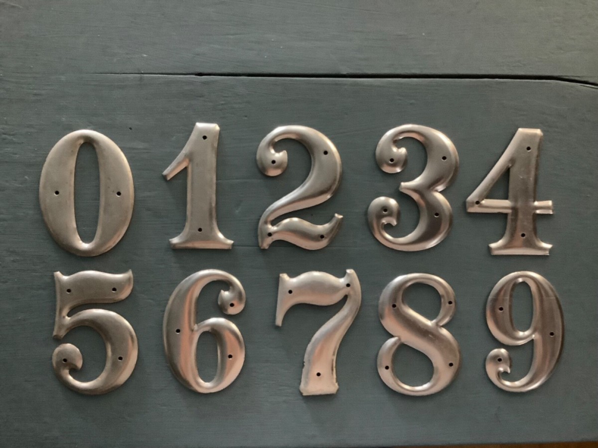 Zinc Galvanized House Number Stencil Industrial Vintage
