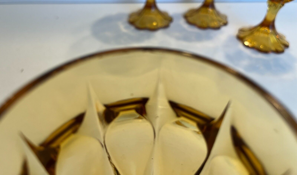 Fenton Vintage Victorian Amber Valencia Goblets Set of 4 1969-1971 | eBay