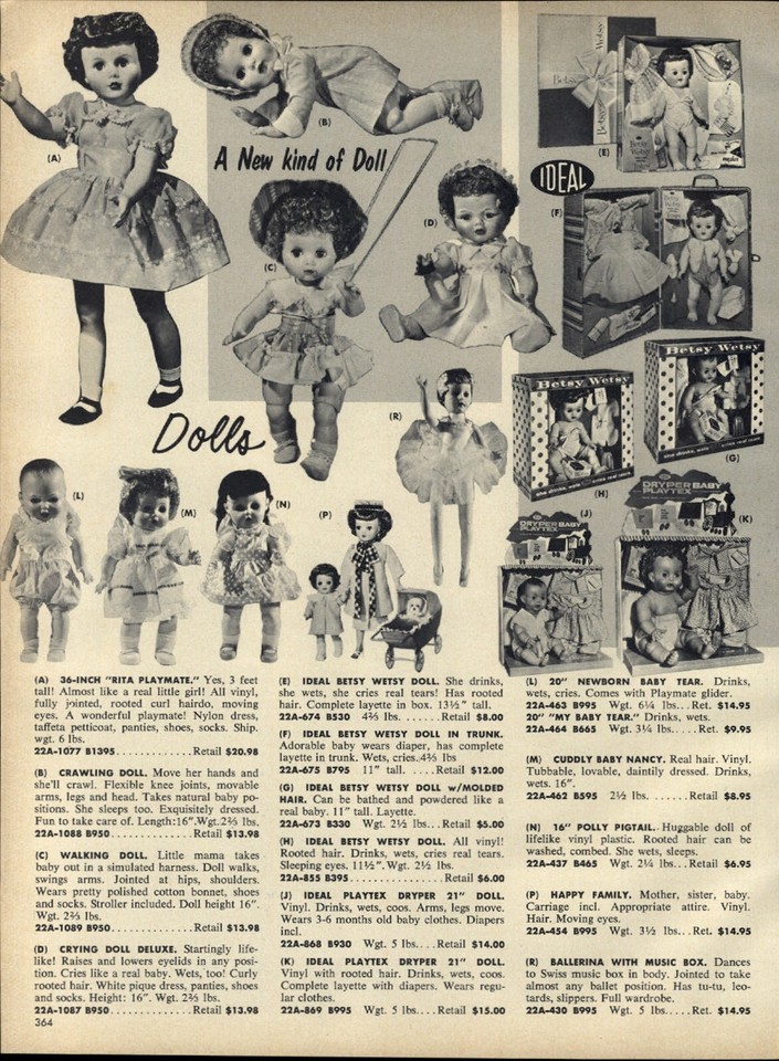 1960 PAPER AD 3 PG COLOR Ideal Patti Play Pal Penny Doll Rita Baby Tear ...