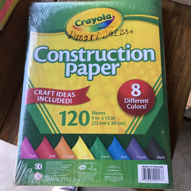 Crayola Construction Paper 120 Sheets 8 Colors 9in X 12in for sale ...