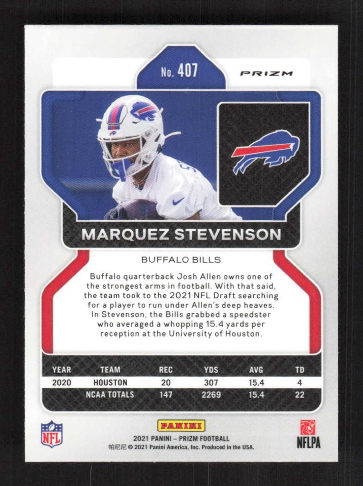 Marquez Stevenson 2021 Panini Prizm Green Buffalo Bills #407 | eBay