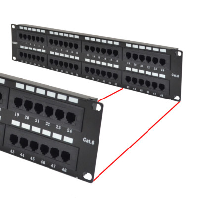 Cat6 UTP 48 Port Network LAN Patch Panel 2U 110 with cable management ...