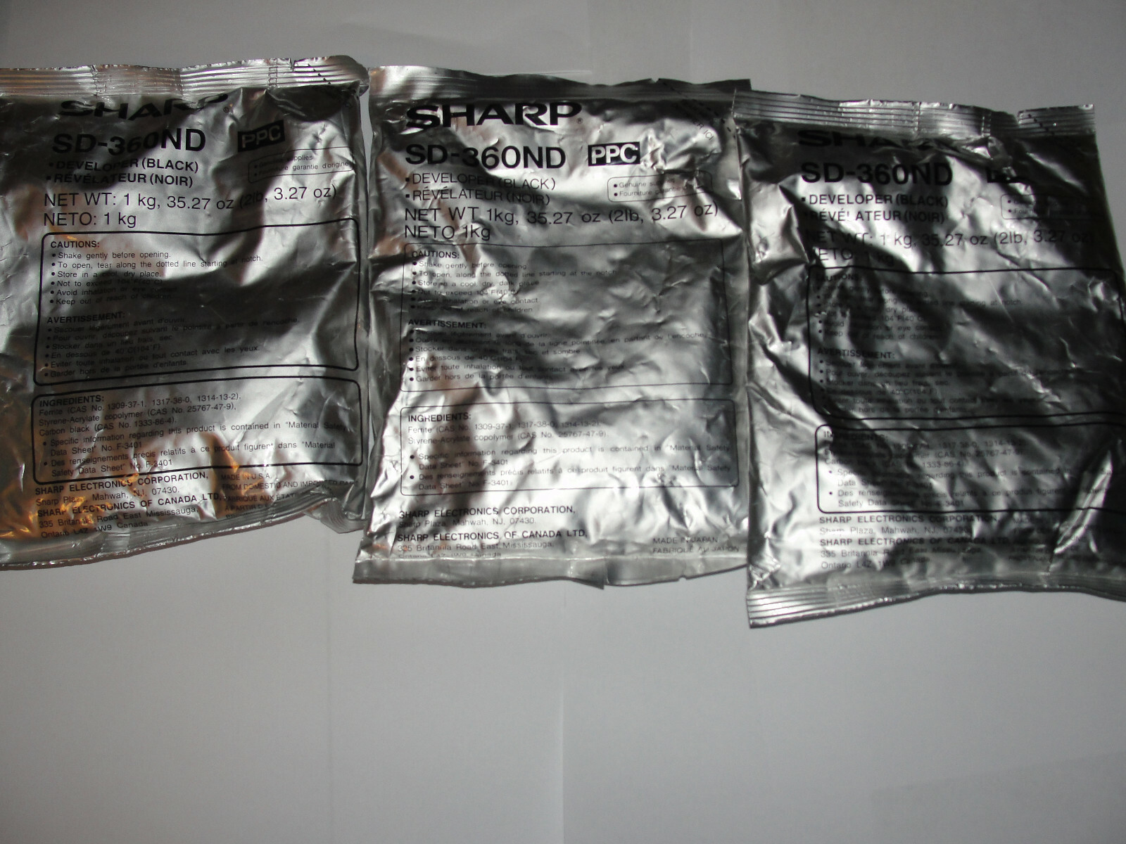 LOT OF 3 SHARP Sharp Model SF-360MD1 Copier Developer SD-360ND NEW! | eBay