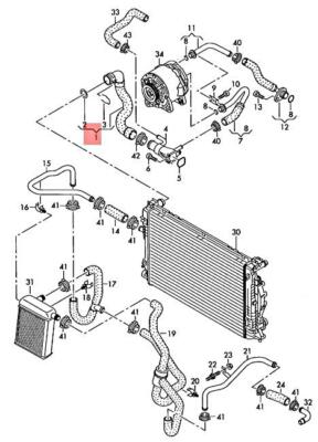 NEW AUDI COOLANT HOSE WITH QUICK RELEASE COUPLING 4F0121101N ORIGINAL ...