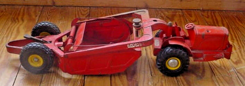 VINTAGE 1950's DOEPKE HEILINER EARTH MOVER SCRAPER PRESSED STEEL TOY- NICE! | eBay