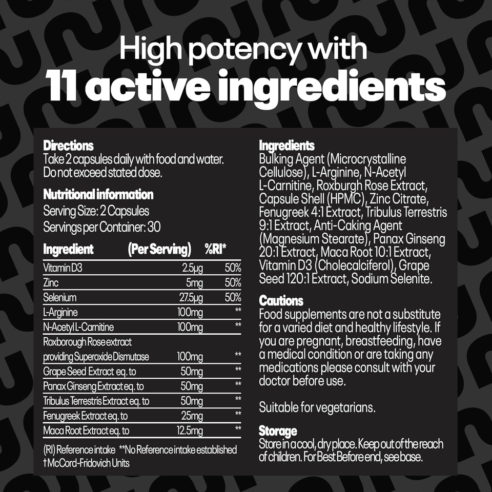 Numan Testosterone Pro - Maca Root, Tribulus Terrestris, Zinc, Ginseng ...