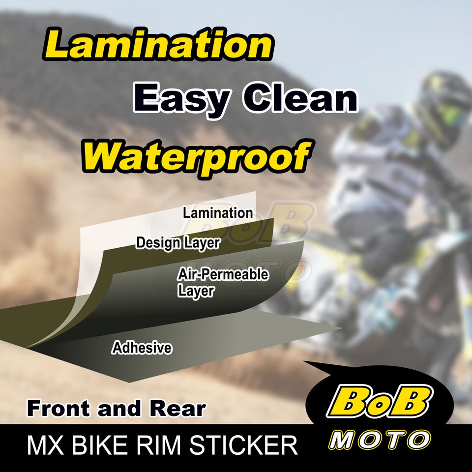 Yellow Camo Dirt Bike Rim Wraps Sticker For TM Racing 530 MX530F 07-21 ...