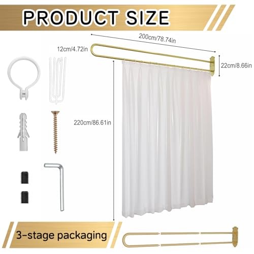 Privacy Partition Curtains, Curtain for Beauty Salon U Shaped Curtain ...
