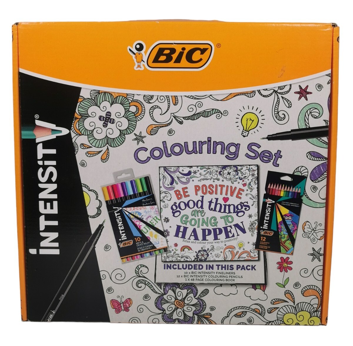 BIC Intensity Colouring Set With Colouring Book Colour Pencils and Fine ...