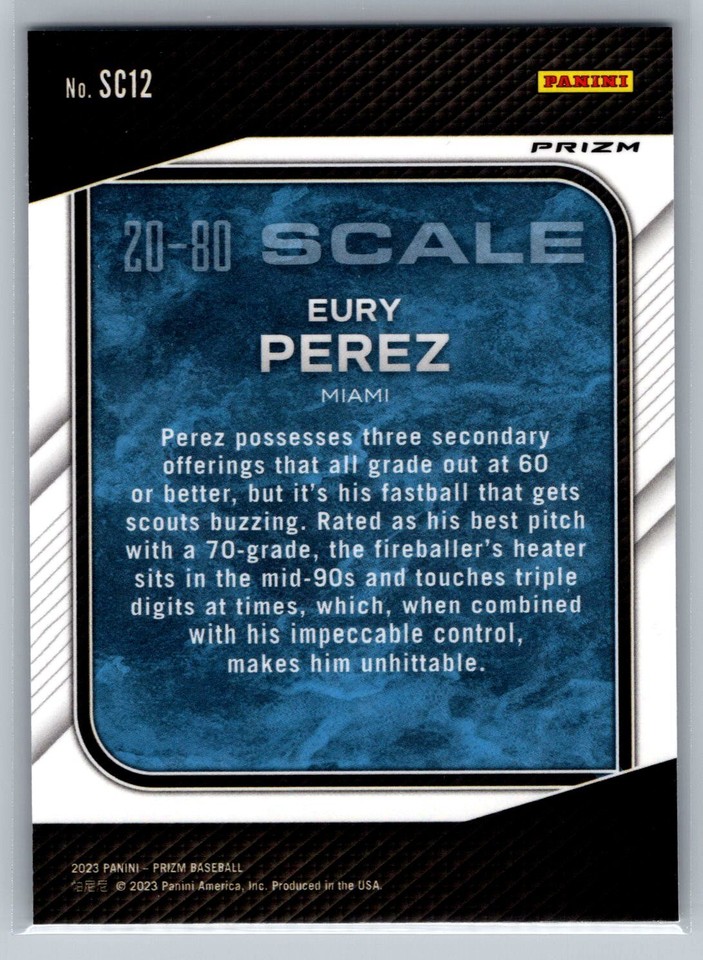 2023 Panini Prizm #SC12 Eury Perez 20-80 Scale | eBay