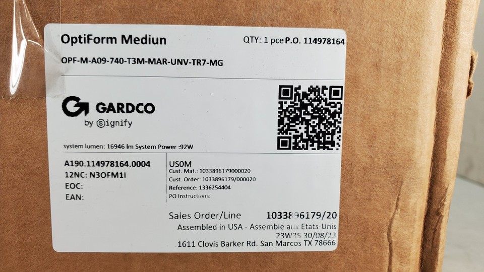 Gardco OptiForm Medium Area LED Light 17,000 Lumens 4000k OPF-M-A09-740 ...